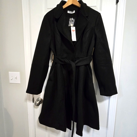 kate kasin | Jackets & Coats | Kate Kasin Womens Black Trench Pea Coat ...